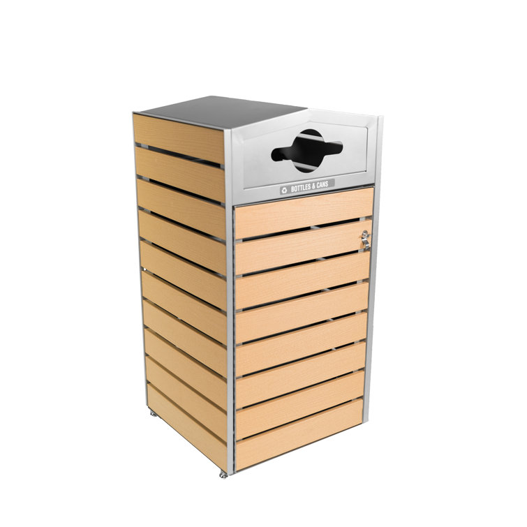 Commercial Zone Manufactured Wood Manual Lift Recycling Bin ( 45 Gallons ) - Wayfair Canada